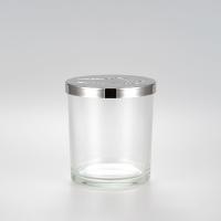 China 14oz Clear White Candle Jar With Metal Lid Iron Cylinder Type For Candle Making Home Decorating for sale