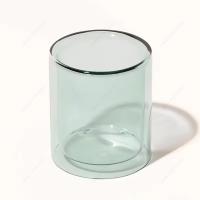 China Eco Friendly Colored Empty Christmas Candle Jar Borosilicate Luxury Double Wall For Candle for sale