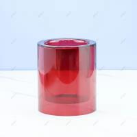 China Eco Friendly Colored Empty Christmas Candle Jar Borosilicate Luxury Double Wall For Candle for sale