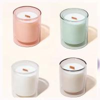 China Eco Friendly Colored Empty Christmas Candle Jar Borosilicate Luxury Double Wall For Candle for sale