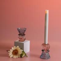 China Home Decor Colorful Gradient Ramp Candle Holder For Taper Glass Candle Christmas for sale