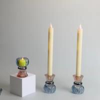 China Home Decor Colorful Gradient Ramp Candle Holder For Taper Glass Candle Christmas for sale