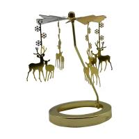 China Metal Candle Holders Christmas Snowflake Tealight Holders Spinning Rotating Candlestick for sale