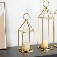 China Handmade Premium Look Iron Wire Lantern Decorative Candle Holder Lantern Fancy Metal Candle Lantern for sale