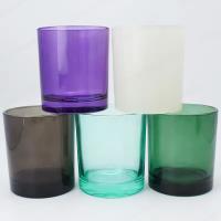 China Shiny 8oz 10oz Envases Para Velas Empty Glass Colorful Iridescent Candle Jar Candles Rainbow Candle for sale