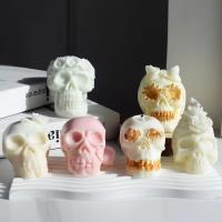 China Resin Candle Molds 3d Skull Silicone Mould For Making Candle Soap Cake Decor for sale
