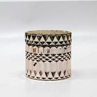 China Transperant Glass Jar Candle Vessel Luxury Embossed Candle Jar With Lid for sale