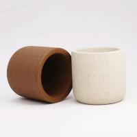 China Custom Logo Amber Grey Cement Candle Jars Concrete Candle Containers With Rough Surface 7oz for sale