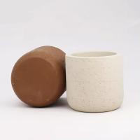 China Custom Logo Amber Grey Cement Candle Jars Concrete Candle Containers With Rough Surface 7oz for sale