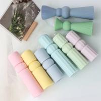 China Large Tall Pillar Decorative Candle Mold Roman Aesthetic Striped Cylindrical Silicone Mould DIY for sale