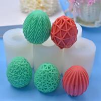 China 3D Easter Egg DIY Aromatherapy Candle Molds Egg Grid Vertical Wavy Cake Christmas Decoration for sale