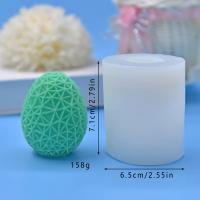 China 3D Easter Egg DIY Aromatherapy Candle Molds Egg Grid Vertical Wavy Cake Christmas Decoration for sale