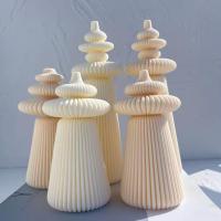 China 3 Designs Roman Pillar Cylindrical Silicone Candle Molds Geometric Abstract Decorative Striped Soy Wax Mold for sale