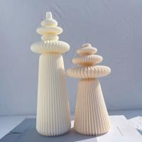 China 3 Designs Roman Pillar Cylindrical Silicone Candle Molds Geometric Abstract Decorative Striped Soy Wax Mold for sale