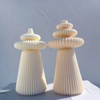 China 3 Designs Roman Pillar Cylindrical Silicone Candle Molds Geometric Abstract Decorative Striped Soy Wax Mold for sale
