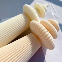 China 3 Designs Roman Pillar Cylindrical Silicone Candle Molds Geometric Abstract Decorative Striped Soy Wax Mold for sale