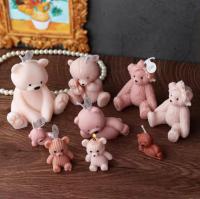 China Creative Bear Custom Silicone Candle Molds Cute 3D Bear Aromatherapy Plaster for sale