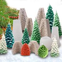 China Silicone Soap Candle Mold Luxury Decorative Christmas Tree Cake Mold for sale