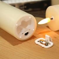 China LED Candle Battery Remote Control Flameless Christmas Cylindrical Glass Cylinder Candle for sale