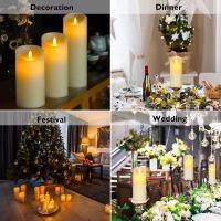 China LED Candle Set Of 9 Remote Control With Battery Operated Real Wax Pillar Flameless Candle for sale