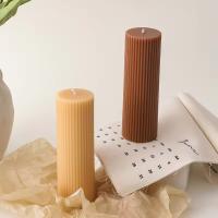 China Long Pillar Candle Cylindrical Gear Candle Handmade Aromatic Candle Geometric for sale