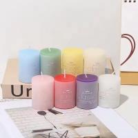 China Colorful Pillar Candle Cylindrical Party Events Decorative Art Pillar Smokeless Candle for sale