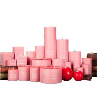China OEM Colored Candle Customized Handmade Scented Pillar Candles for sale