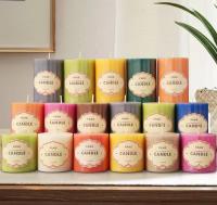 China OEM Colored Candle Customized Handmade Scented Pillar Candles for sale
