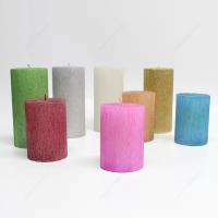 China White Pink Purple Pillar Candle Custom Size Paraffin Candles Smokeless And Eco Friendly for sale