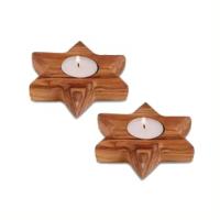 China Home Decoration Candle Holder Candle Stick Christmas Natural Wooden Xmas Tree for sale