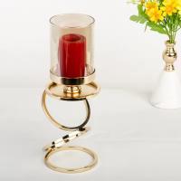 China European Creative Candle Holder Three Ring Metal Wrought Iron Gold Holder for sale