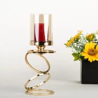 China European Creative Candle Holder Three Ring Metal Wrought Iron Gold Holder for sale