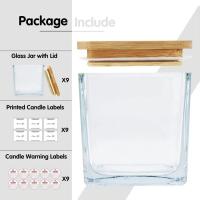 China Scented Empty Glass Candle Jars With Custom Lid Applique Glossy Square Glass Bottle for sale