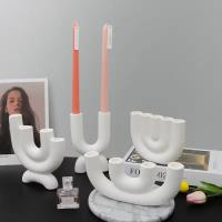 China Decorating Design Ceramic Candle Holder Modern Home Decor for sale