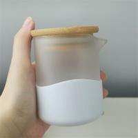China 6oz Hand Blown Borosilicate Glass Clear Candle Container With Lid Massage Double Walled for sale
