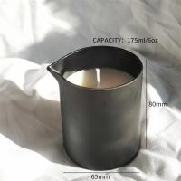 China 6oz Hand Blown Borosilicate Glass Clear Candle Container With Lid Massage Double Walled for sale