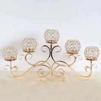 China Metal Crystal Candle Holder Christmas 5 Arms Europeans Candelabra for sale