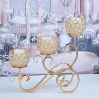 China Metal Crystal Candle Holder Christmas 5 Arms Europeans Candelabra for sale