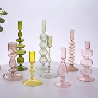 China Handmade Wedding Glass Candlesticks Home Decoration for sale