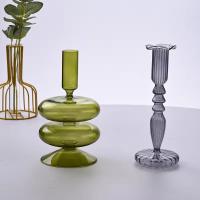 China Handmade Wedding Glass Candlesticks Home Decoration for sale