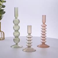 China Handmade Wedding Glass Candlesticks Home Decoration for sale