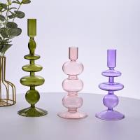 China Handmade Wedding Glass Candlesticks Home Decoration for sale