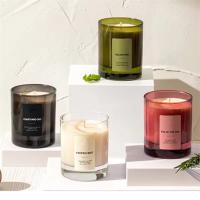 China Luxury Unique Green Clear Glass Jars Empty 8oz 10oz Candle Vessels For Festive Decoration for sale
