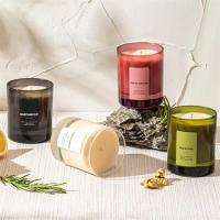 China 10oz Custom Luxury Candle Vessels Unique Black Empty Glass Jars With Lids And Boxes for sale