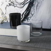 China 4oz 8oz 10oz 14oz 20oz Simple Black And White Transparent Glass Containers for sale
