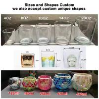China 4oz 8oz 10oz 14oz 20oz Simple Black And White Transparent Glass Containers for sale