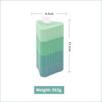 China Custom Blue Craft Candle Triangular Striped Colored Pillar Candle Home Decor Art Candles for sale