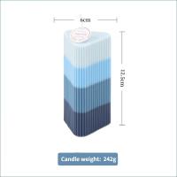 China Custom Blue Craft Candle Triangular Striped Colored Pillar Candle Home Decor Art Candles for sale