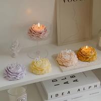 China Handmade Creative Scented Candles Multi Color Peony Shaped Candle for sale