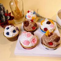 China Mini Sweet Cream Cake Wedding Party Biscuit Craft Candle Custom Luxury Ice Cream for sale